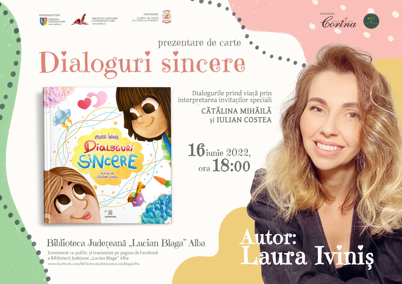 Laura Iviniș lansează Dialoguri sincere, joi, la Biblioteca Județeană ...